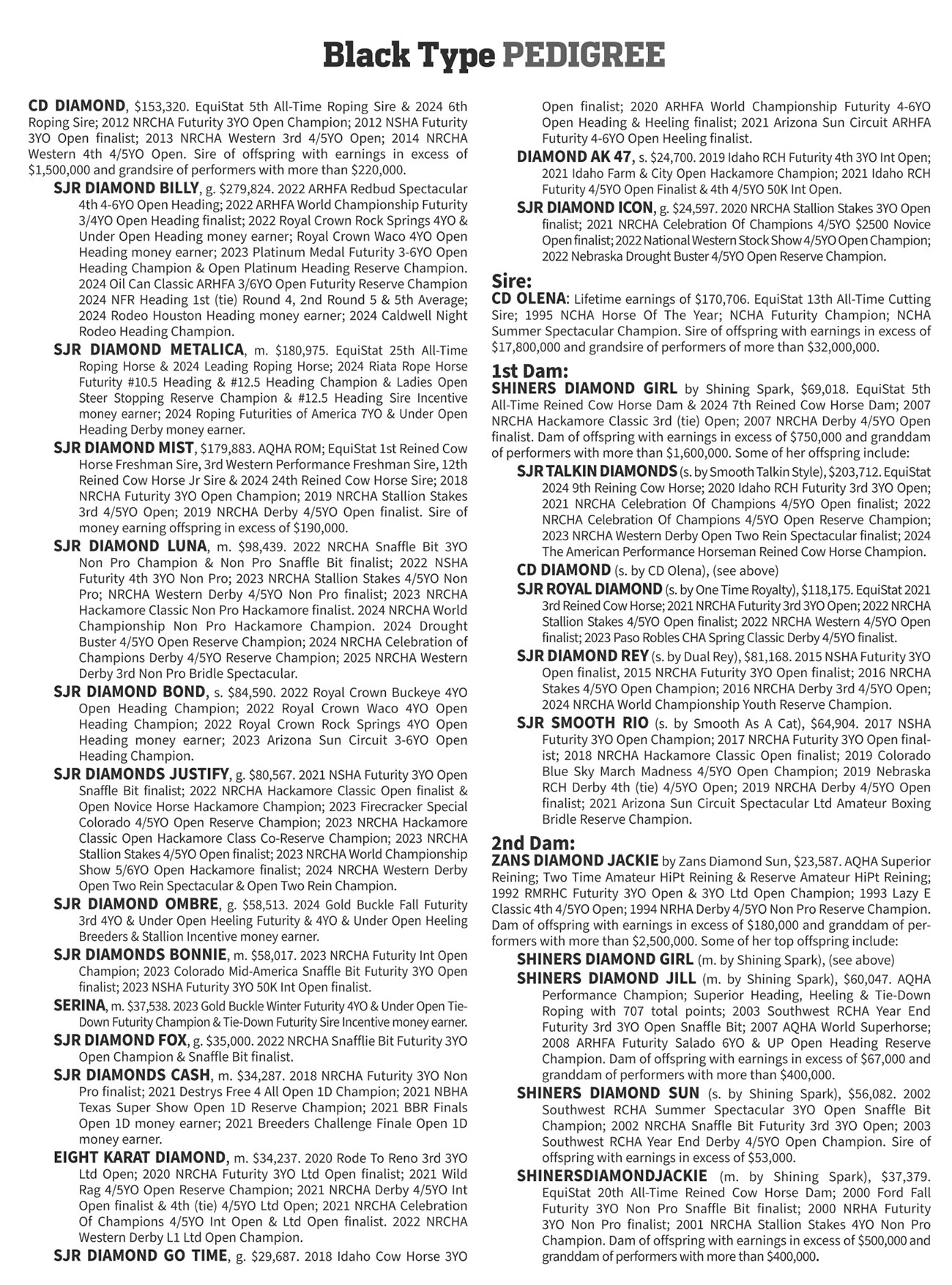 CD Diamond – Stallion Register Directory