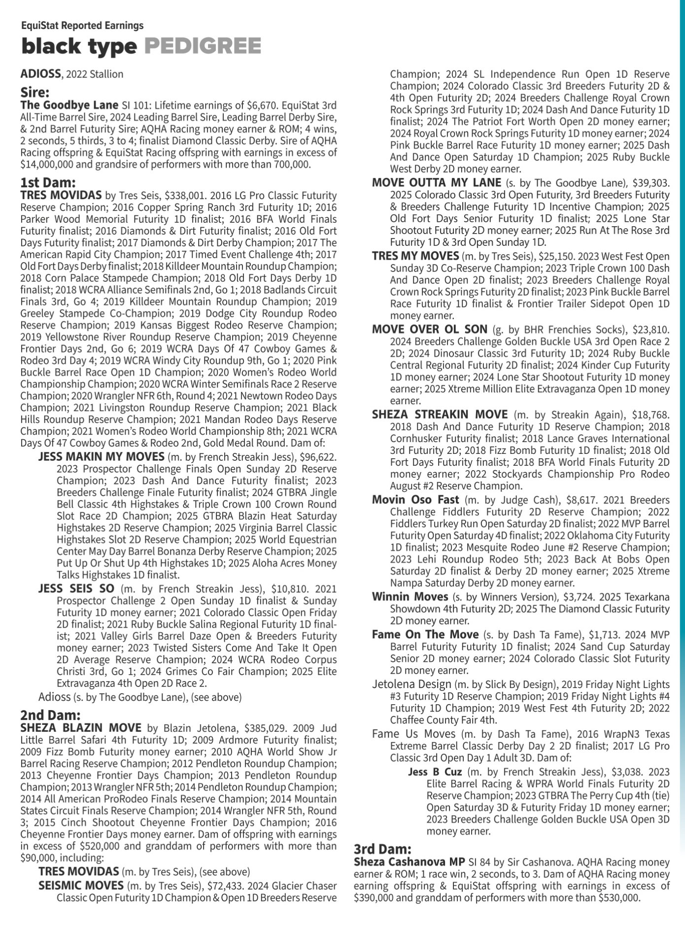 Adioss – Stallion Register Directory