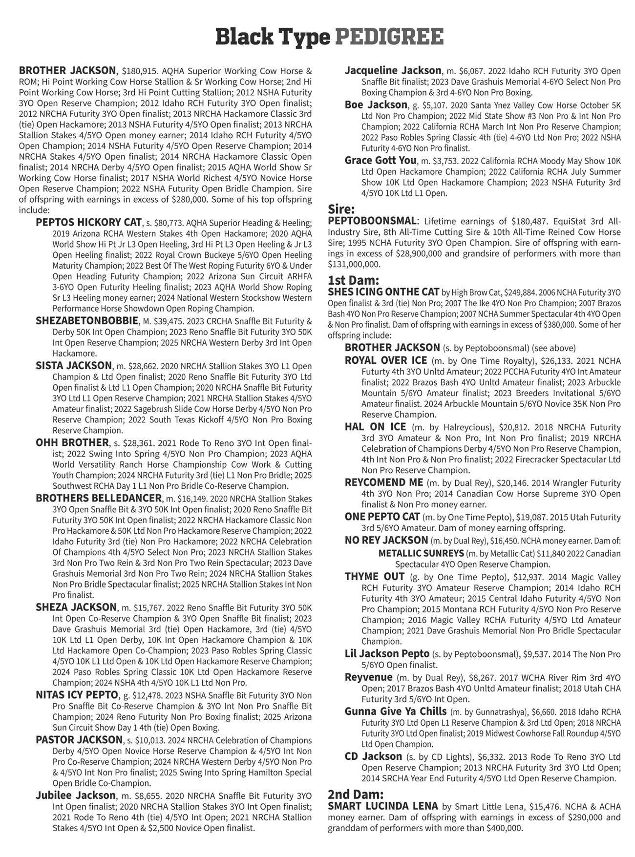 Brother Jackson – Stallion Register Directory